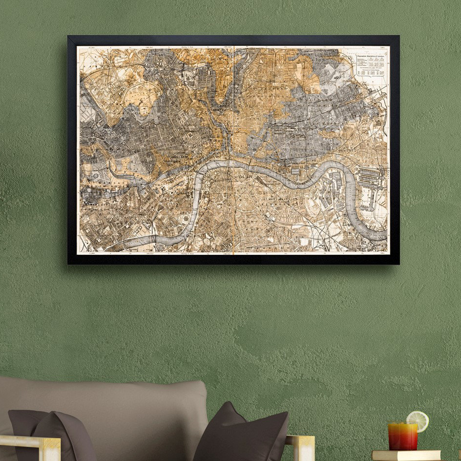 Williston Forge London 1883 Map - Picture Frame Graphic Art Print on Paper - Wayfair Canada